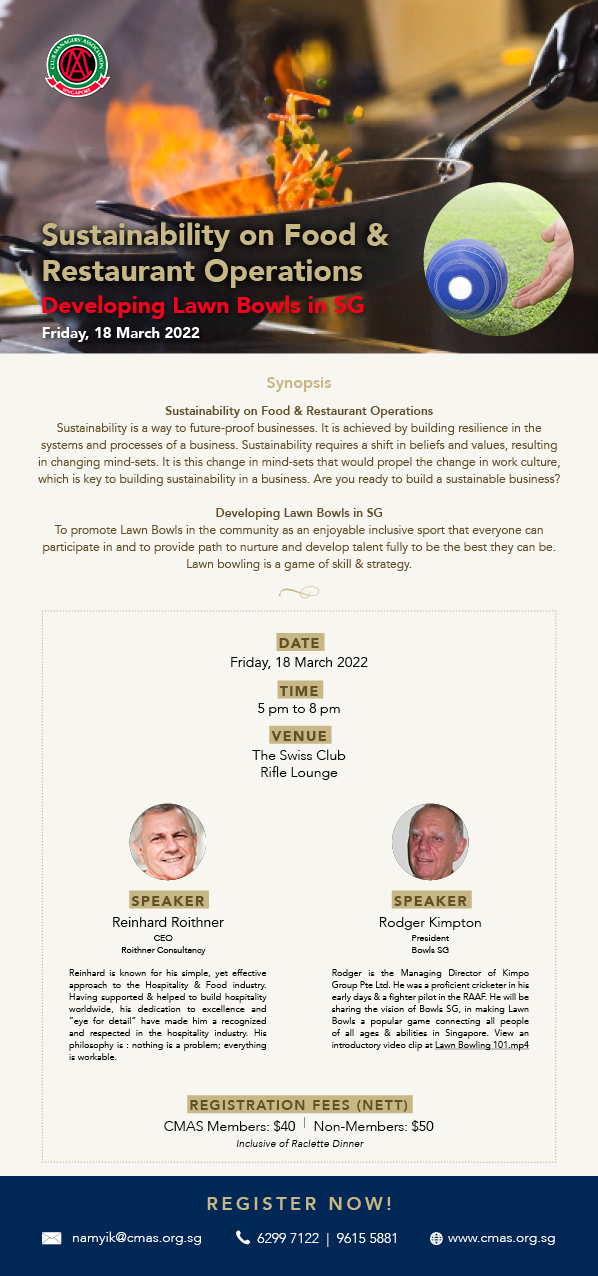 CMAS Dinner Talk 18 Mar – Sustainability on Food & Restaurant ...