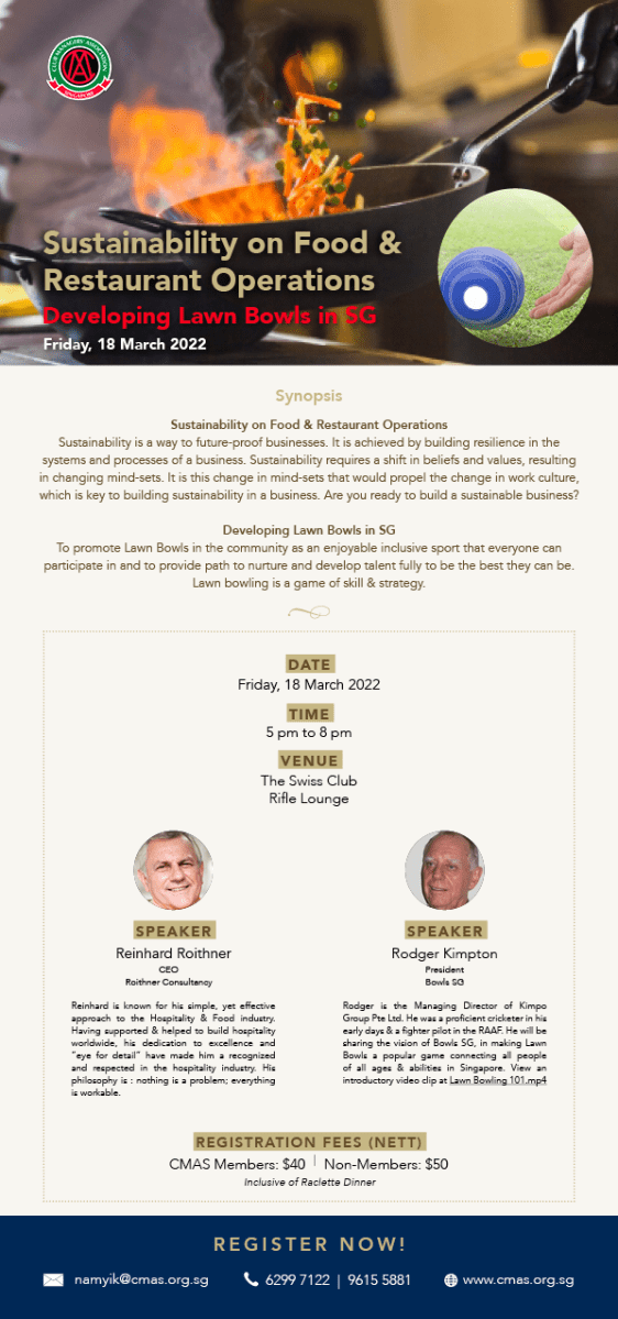 CMAS Dinner Talk 18 Mar – Sustainability on Food & Restaurant ...